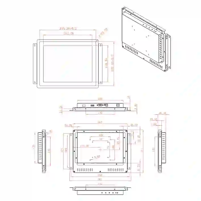 H/D VGA 10.4inch 1024x768 Display Ip65 Touch Screen Monitor